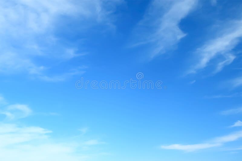 Perfect Blue Cloudy Sky with Fleecy Cirrostratus Clouds Floating in ...