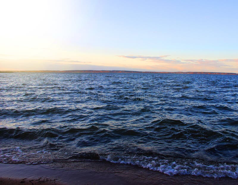 Perfect Blue Morning Sky and Water of Ocean Stock Image - Image of ...