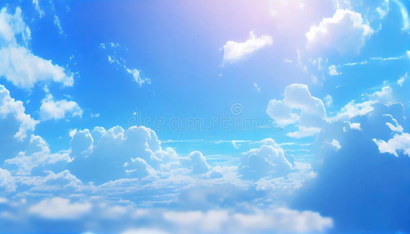 Perfect Blue Sky with White Clouds Landscape Background AI Generative ...