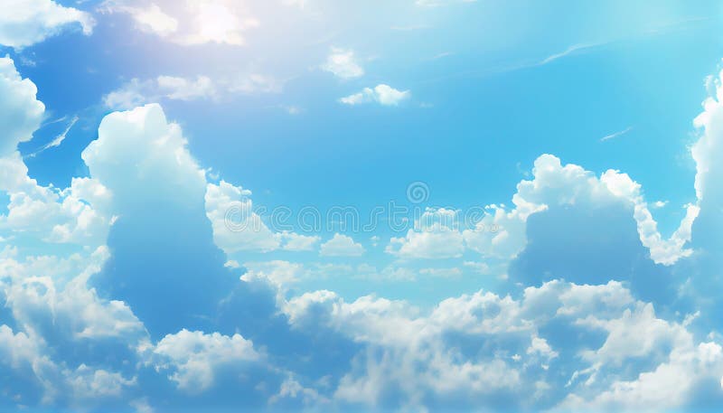 Perfect Blue Sky with White Clouds Landscape Background AI Generative ...