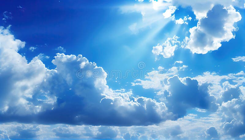 Perfect Blue Sky with White Clouds Landscape Background AI Generative ...