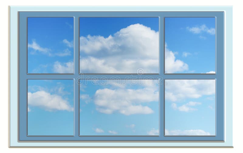 Perfect Blue Sky through the Window Stock Illustration - Illustration ...