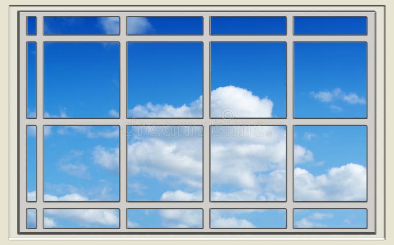 Perfect Blue Sky through the Window Stock Vector - Illustration of ...