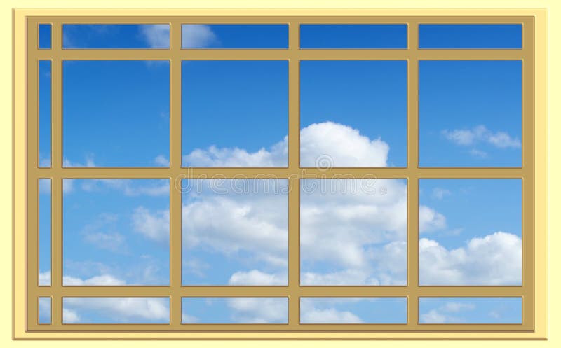 Perfect Blue Sky through the Window Stock Vector - Illustration of blue ...