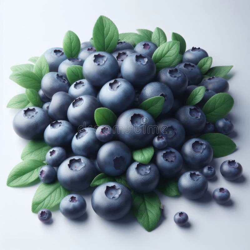 Perfect Blueberry with Clean White Backdrop Stock Illustration ...