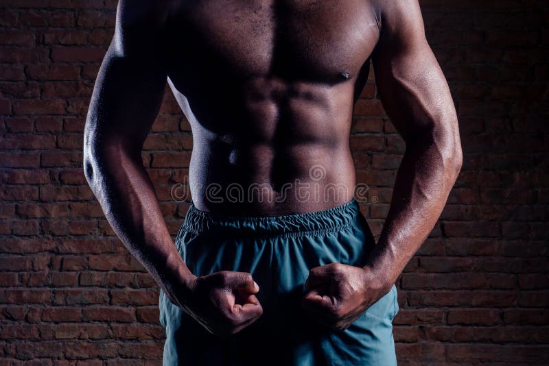 Perfect Body Afro Americam Man At Gym Stock Photo - Image of health ...