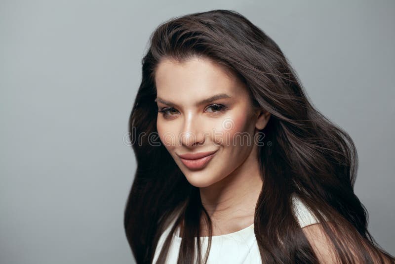 Perfect Brunette Woman Smiling, Female Face Closeup Stock Image - Image ... Perfect Brunette Woman Smiling, Female Face Closeup Stock Image - Image ...