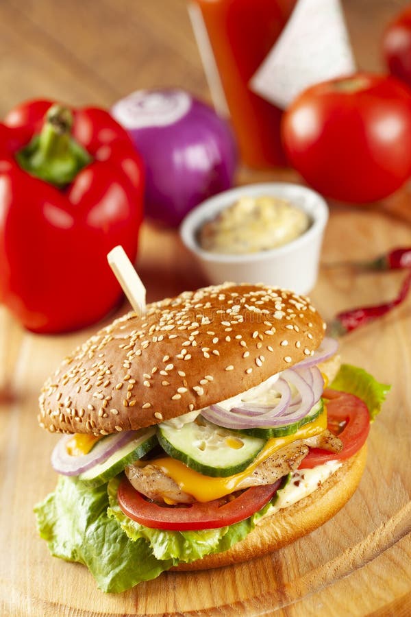 Perfect Burger Classic Burger American Cheeseburger Stock Image - Image ...