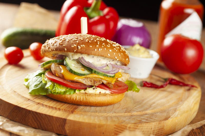 Perfect Burger Classic Burger American Cheeseburger Stock Image - Image ...