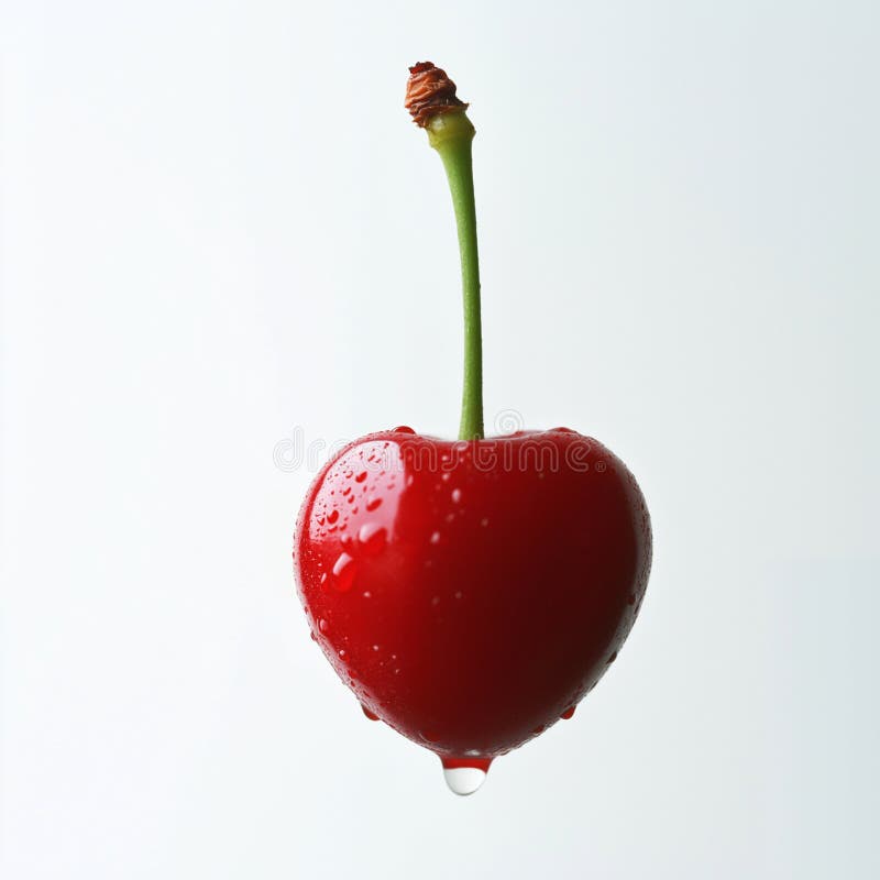 Perfect Cherry on White Background, Glossy, Fresh, and Ideal for ...