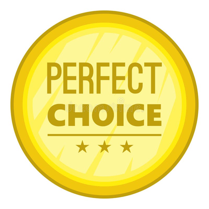 Perfect Choice Label Icon, Cartoon Style Stock Vector - Illustration of ...