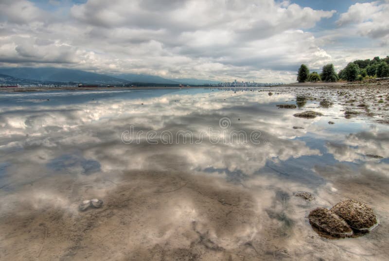 Perfect Clouds Reflection with Vancouver Skyline Stock Photo - Image of ...
