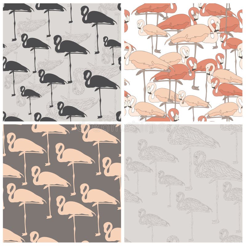 Perfect Collection of 4 Seamless Patterns Stock Vector - Illustration ...