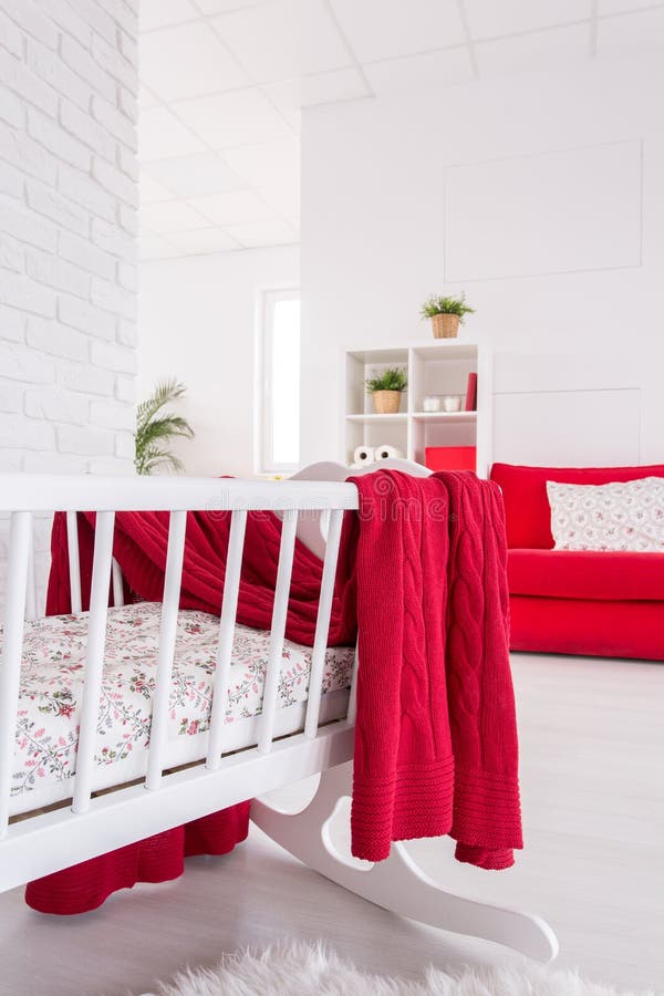 Perfect Combination of Red and White Stock Image - Image of cozy, sofa ...