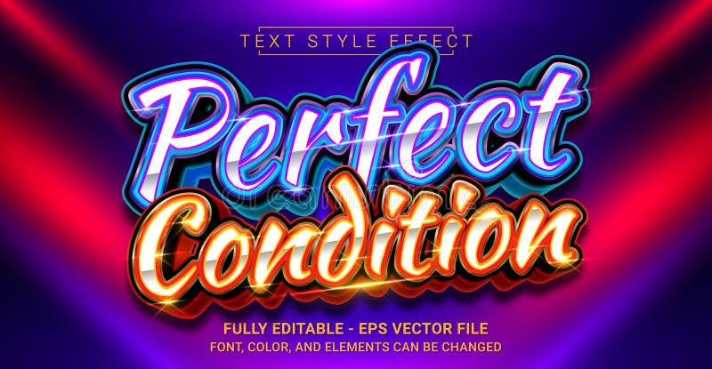 Perfect Condition Text Style Effect. Editable Graphic Text Template ...