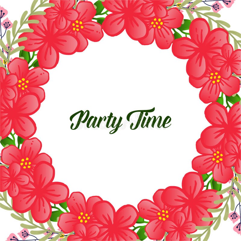 Perfect Design for Party Time Greeting Card, with Texture of Floral ...