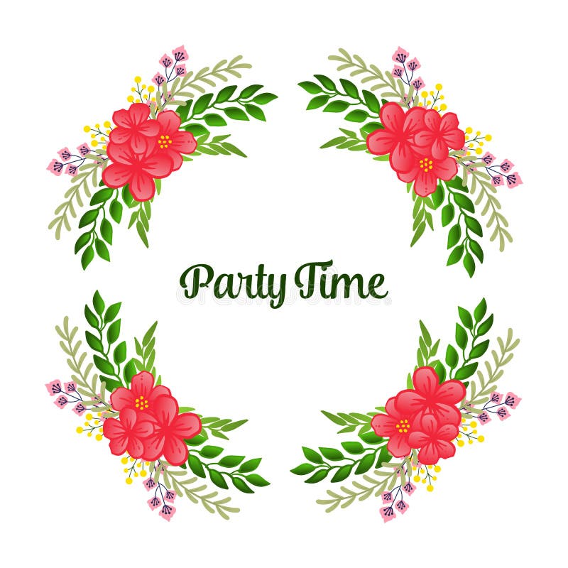 Perfect Design for Party Time Greeting Card, with Texture of Floral ...