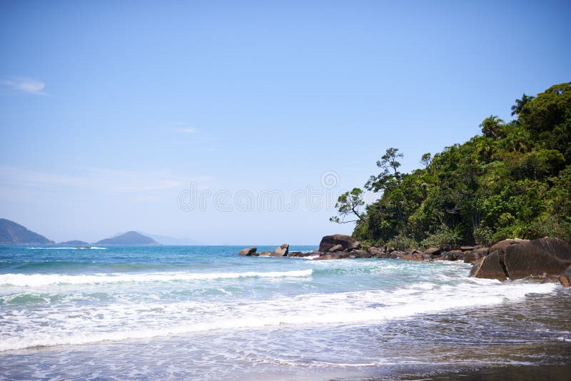The Perfect Destination. a Beautiful Coastline Along the Ocean. Stock ...