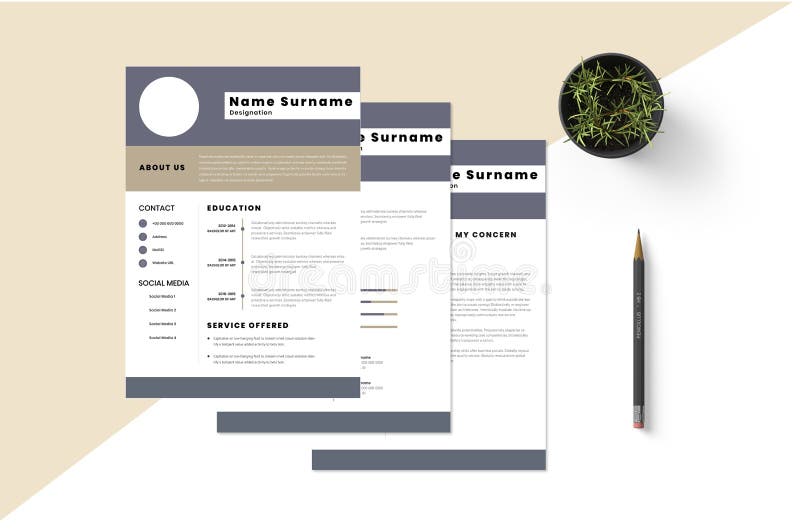 3D Illustration CV-Template Stock Vector - Illustration of creative ...