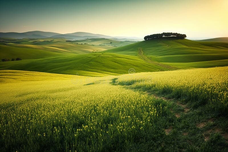 Perfect Field of Spring Grass Stock Illustration - Illustration of ...