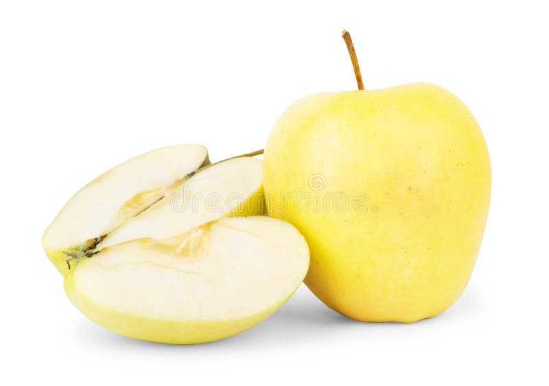 Perfect Fresh Green Apple Isolated on White Background in Full Depth of ...