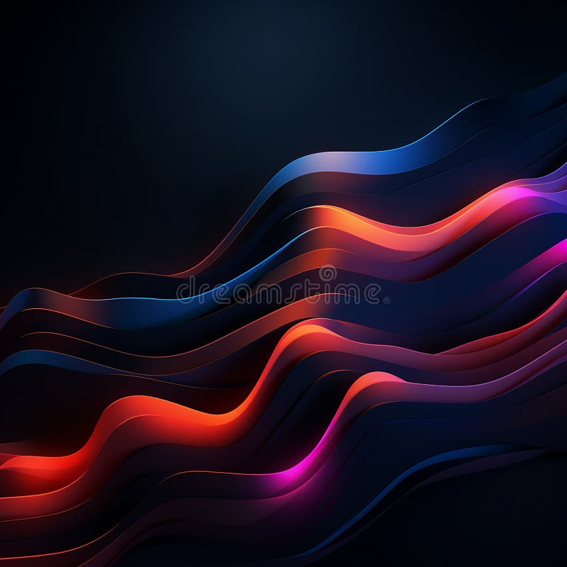 Neon Tech Style Design in Abstract Lines. Stock Illustration ...