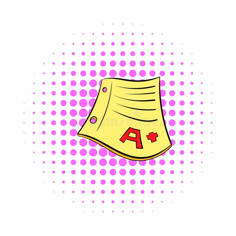 Perfect Grade on a Paper Test Icon, Comics Style Stock Vector ...