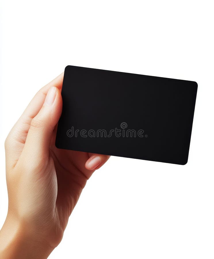 Blank Black Card in Hand: Isolated and Ready for Use Stock Illustration ...
