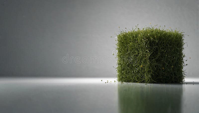 Perfect Grass Cube on White Background. Minimal Abstract Nature and ...