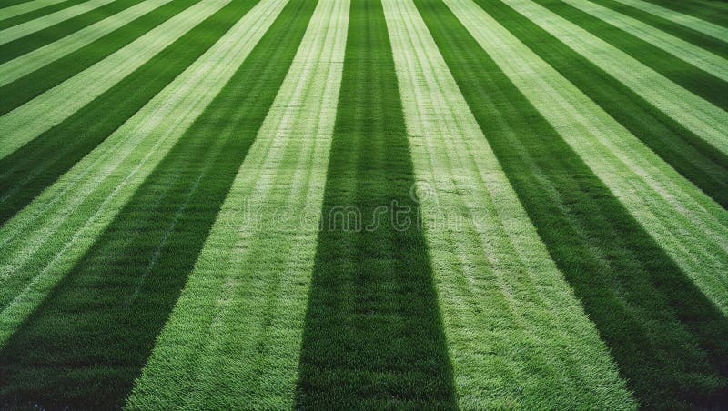 Perfect Green Grass Stripes Creating a Stunning Pattern on Playing ...