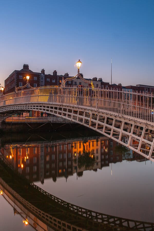 Perfect Ha Penny Bridge Reflection Stock Image - Image of penny ...