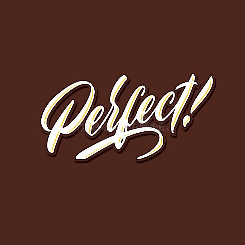 Perfect Hand Lettering Typography Compliment Words Poster Stock Vector ...