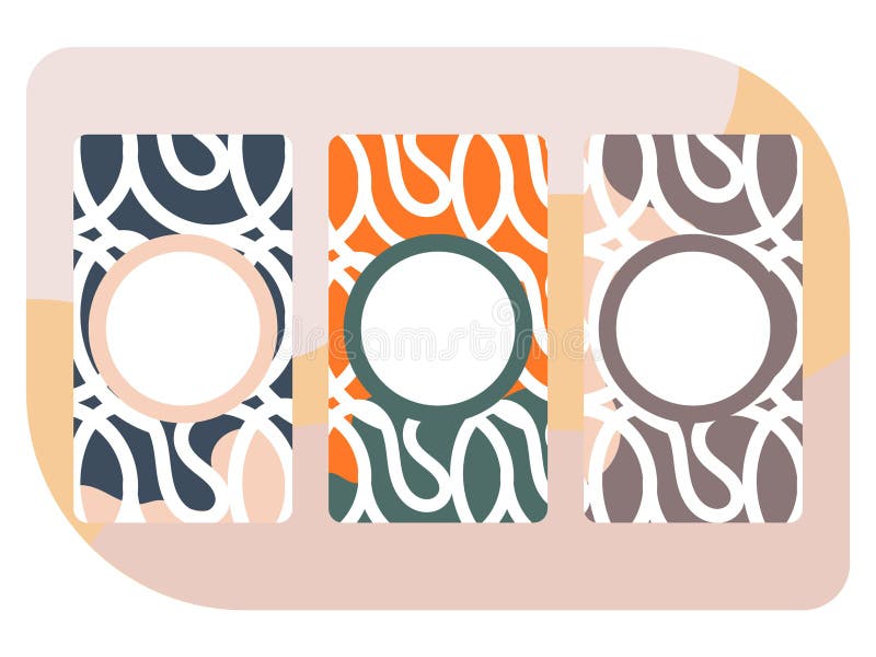 Set of Three Abstract Patterned Cards Stock Vector - Illustration of ...