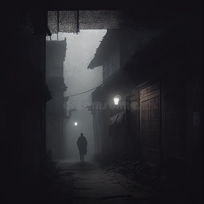 Perfect Landscape Someone in Black Silhouette Distant View Generative ...