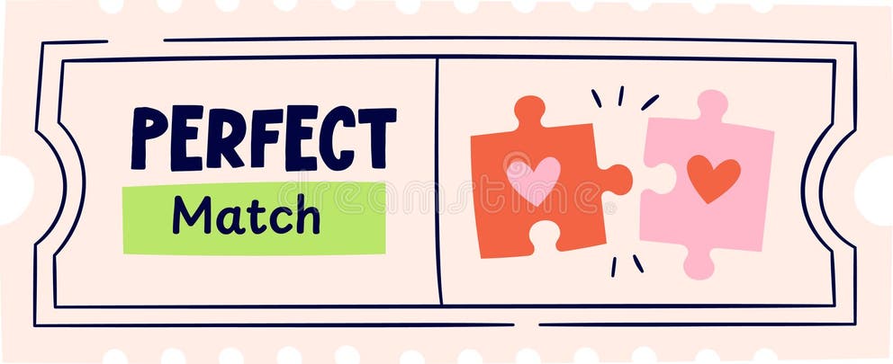 Perfect Match Coupon Ticket Stock Vector - Illustration of vector ...