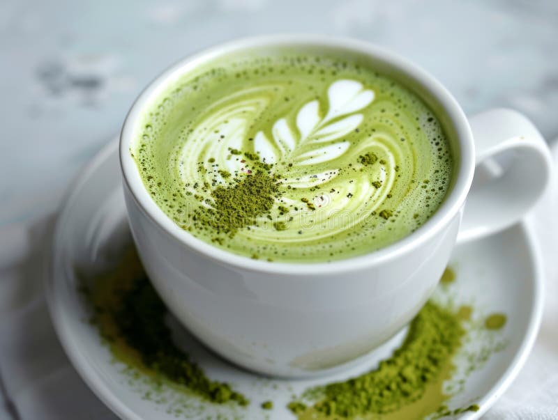 The Perfect Matcha Latte: a Step-by-Step Guide Stock Illustration ...