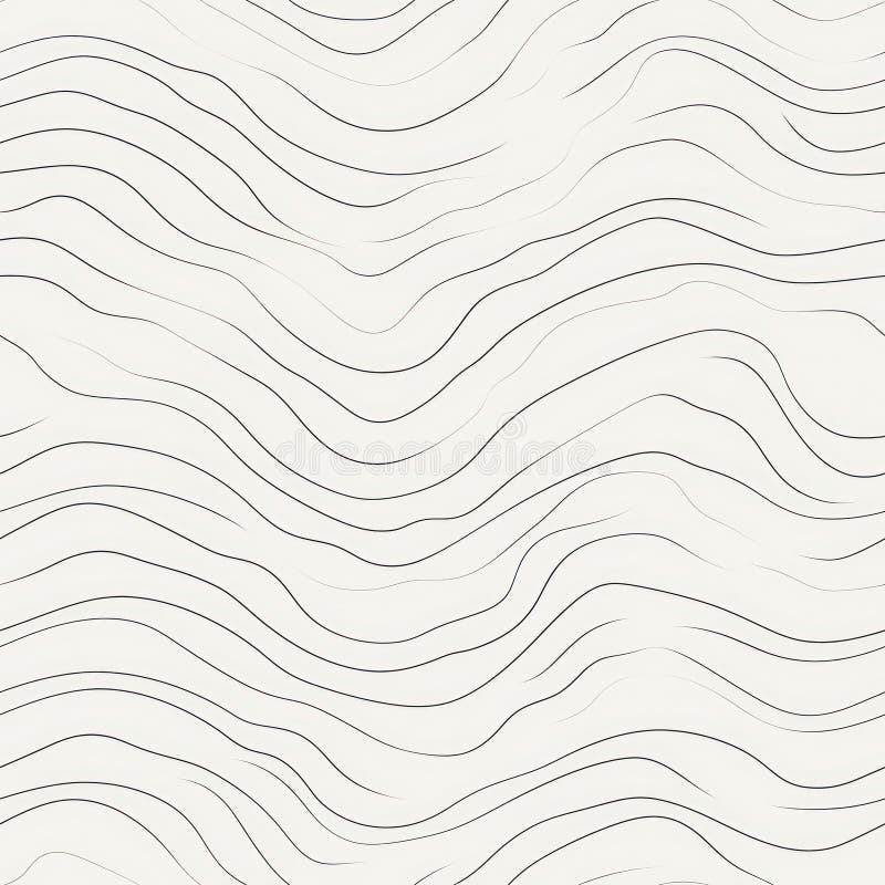 Elegant Monochrome Thin Wavy Lines Create a Seamless Pattern on a Clean ...
