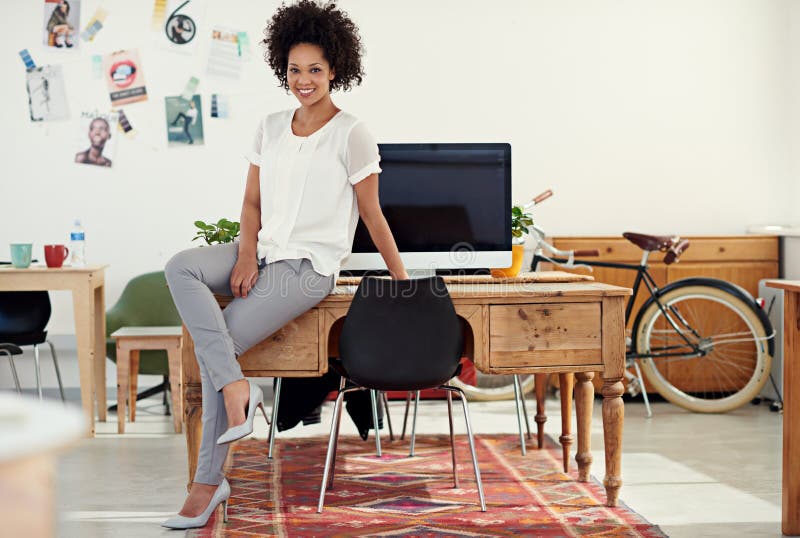 The Perfect Office Environment. an Attractive Young Woman in Her Office ...