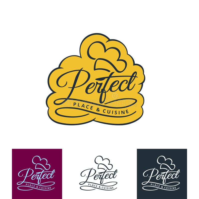 Perfect Place & Cuisine, Restaurant or Cafe Emblem Stock Vector ...
