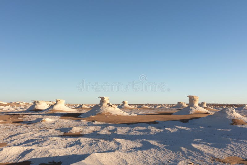 Perfect Place in the White Desert, Landscape with a Cloudless Sky Stock ...