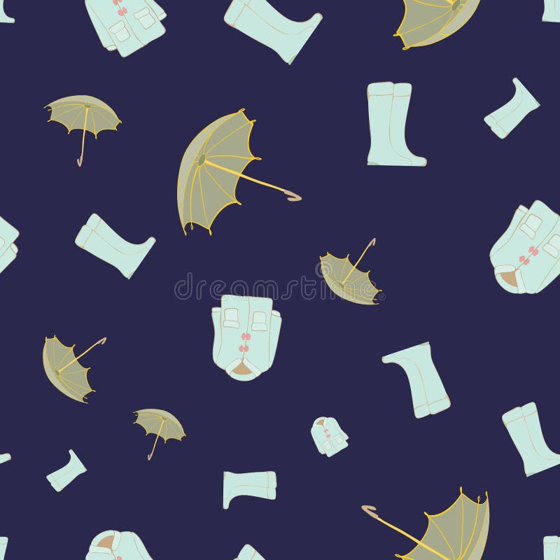 Blue Stormy Days Seamless Repeat Pattern Vector Print Stock Vector ...