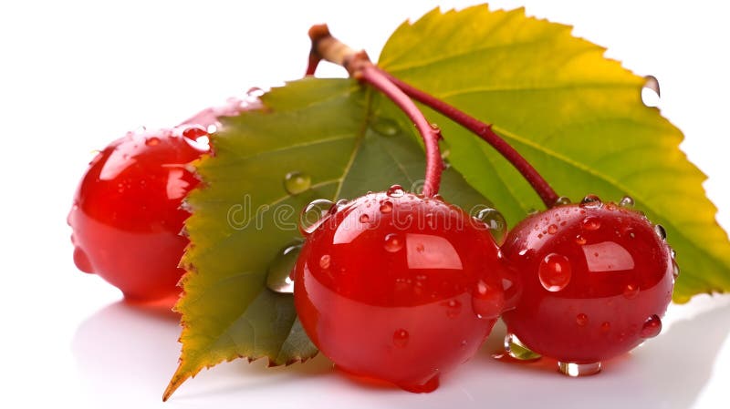 Perfect Red Currant Fruit Leaf in a Branch with Some Water Droplet ...