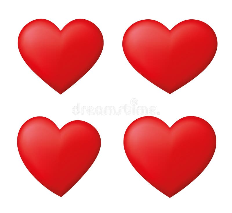 Perfect red hearts set stock vector. Illustration of vintage - 242918919