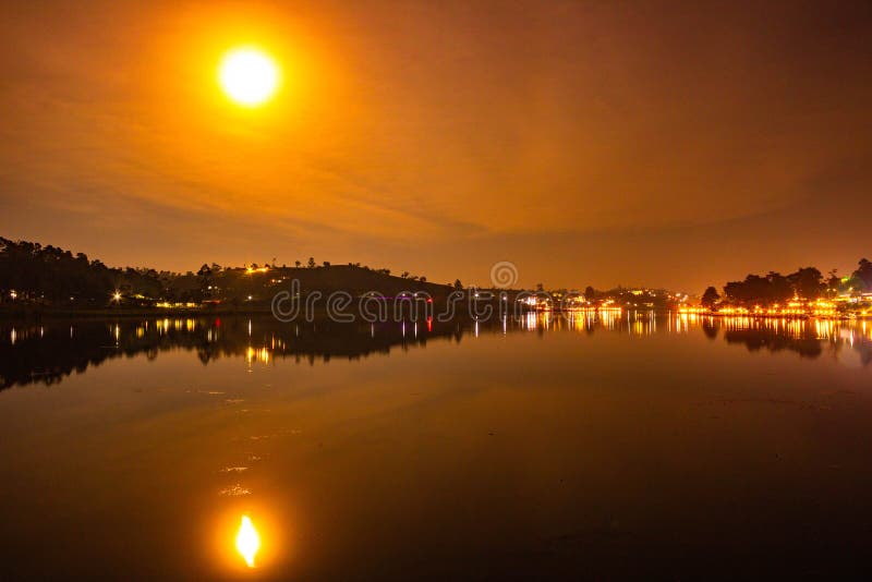 Perfect Reflection at Night Stock Photo - Image of reflection, night ...