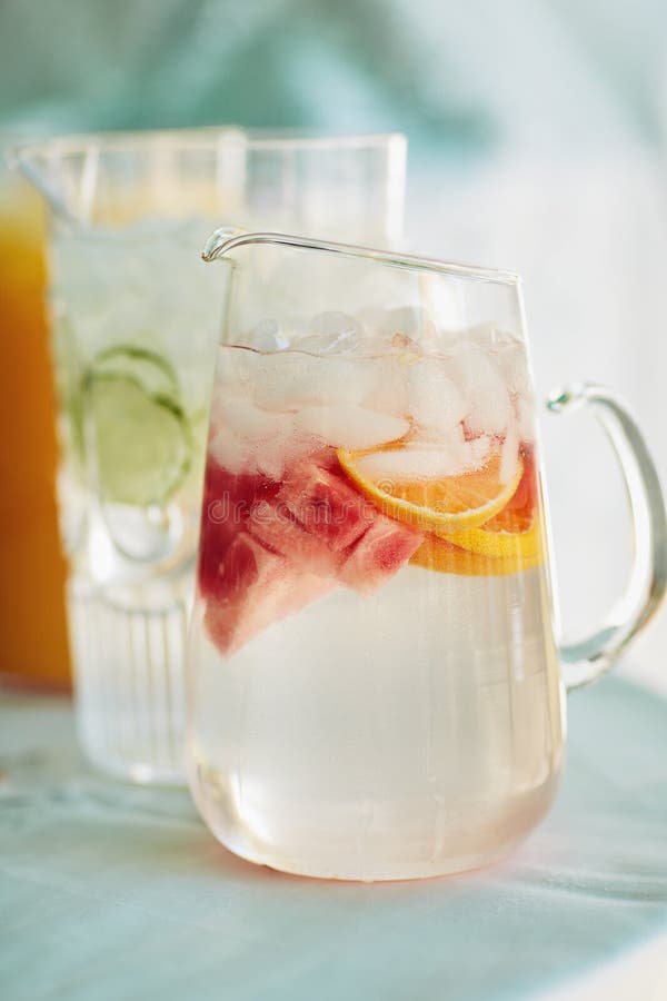 The Perfect Refreshment To Cool Anyone Down. Beverages on a Table at a ...