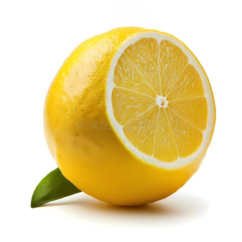 Lemon Sliced Open on White, Generative AI Stock Photo - Image of juice ...