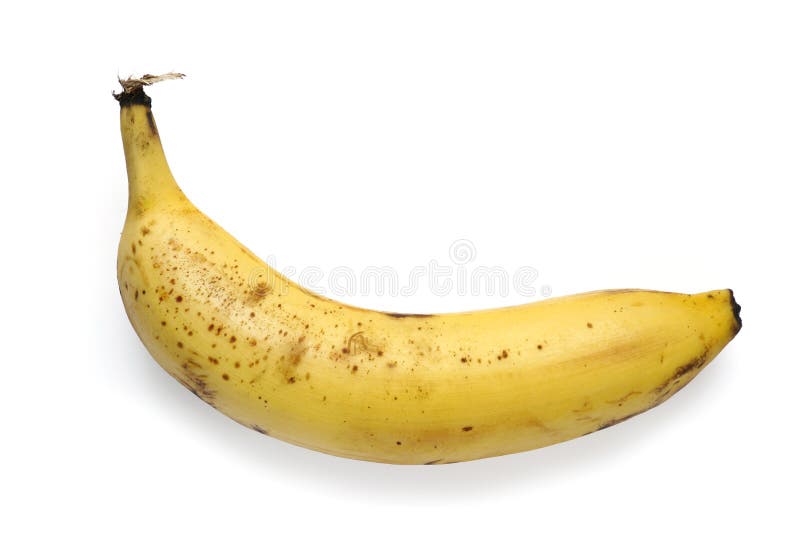 Perfect Ripe Single Banana Isolated Stock Image - Image of studio ...