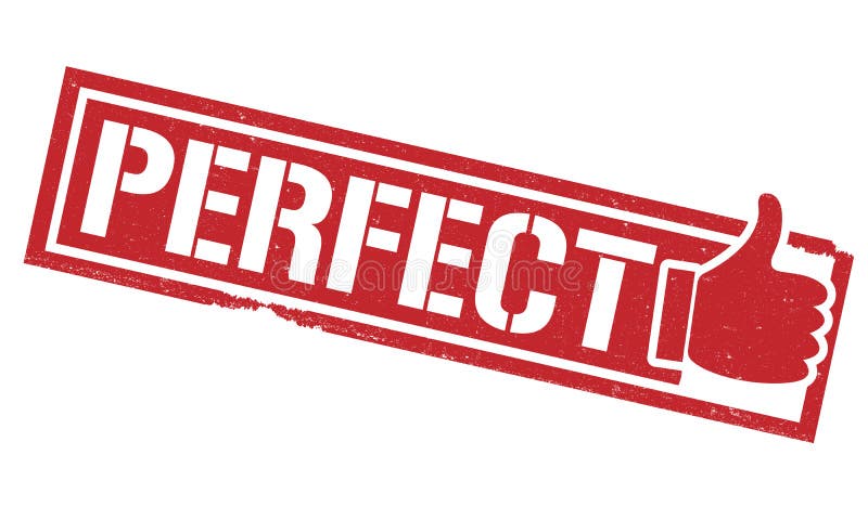 PERFECT Rubber Stamp with Thumbs Up Icon Vector Illustration Stock ...