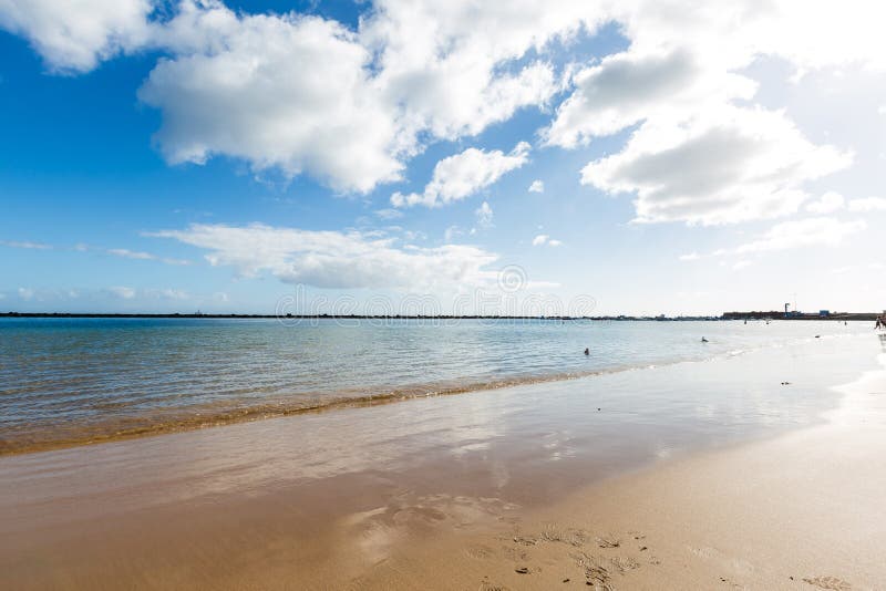Perfect Sandy Beach in Hot Summer Day Stock Image - Image of private ...