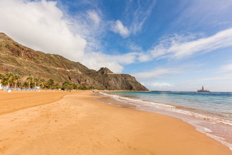 Perfect Sandy Beach in Hot Summer Day Stock Photo - Image of ocean ...